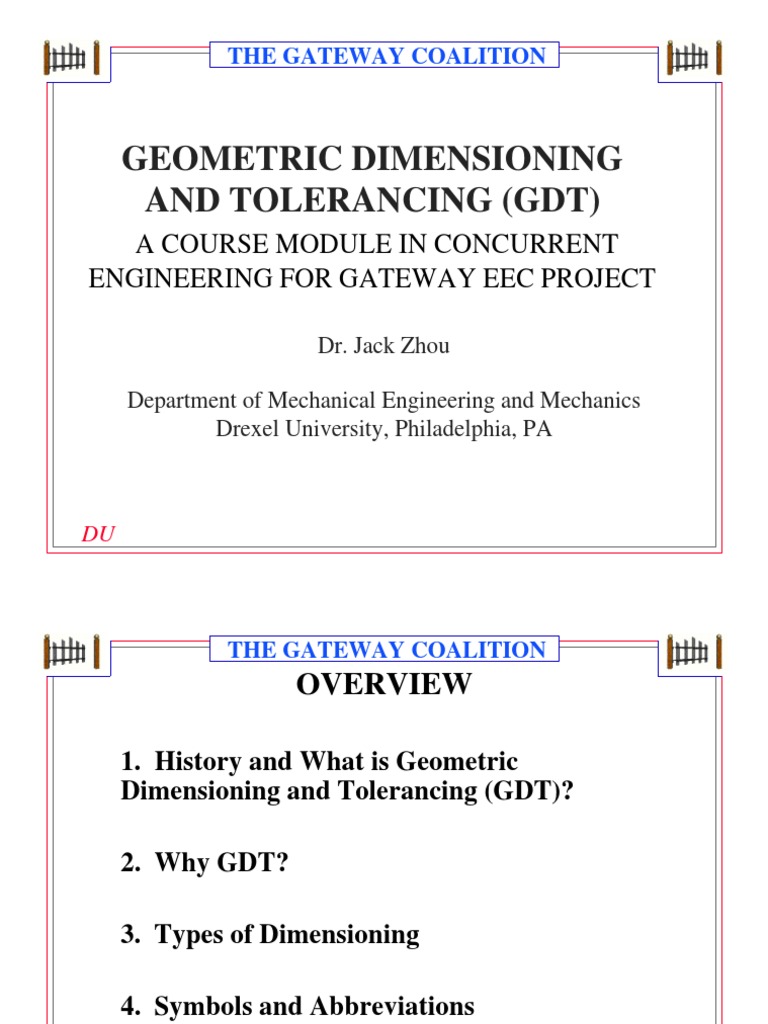 Geometric Dimensioning and Tolerancing | PDF