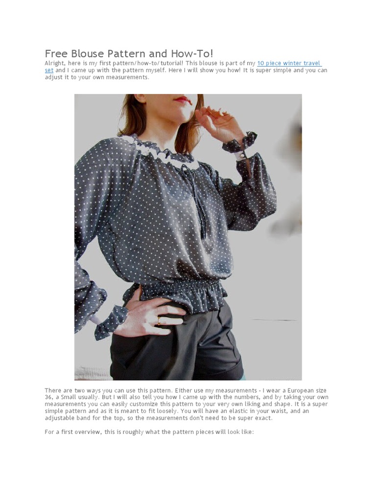 Free Blouse Pattern and How | PDF | Seam (Sewing) | Textiles
