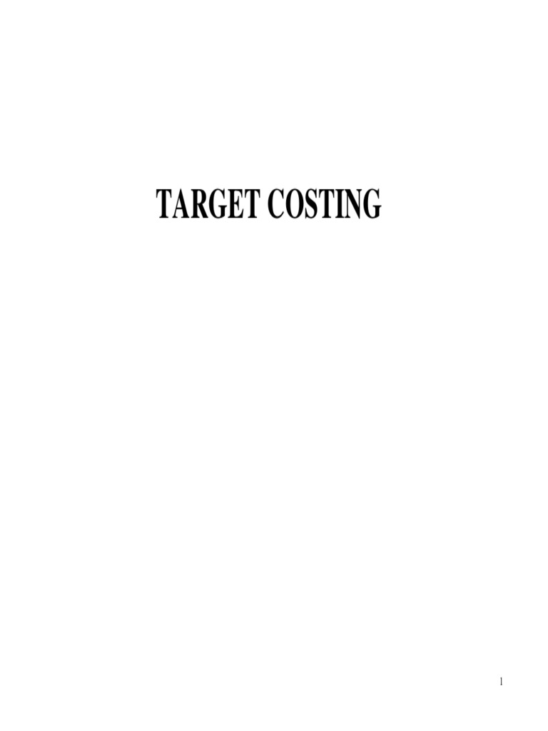 Target Costing in Product Development | PDF | Business | Technology ...