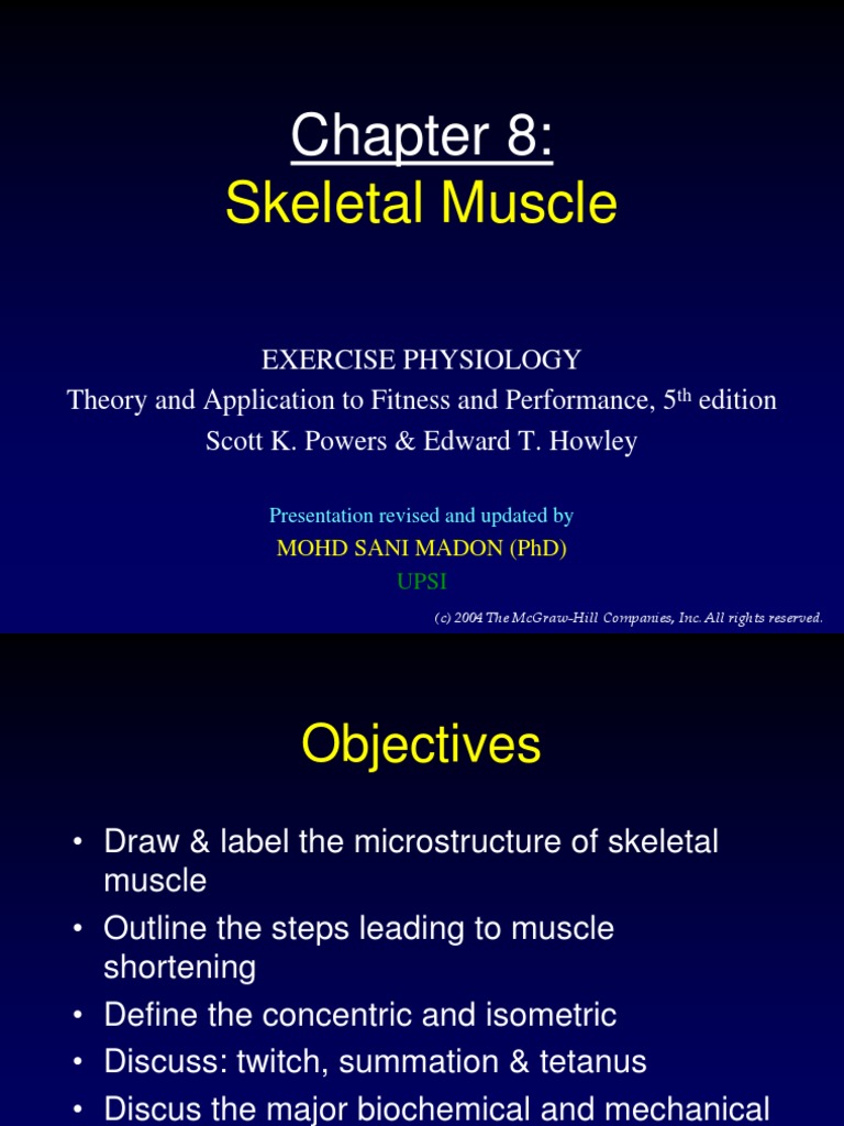 Lecture 7 (Skeletal Muscle During Exercise) | PDF