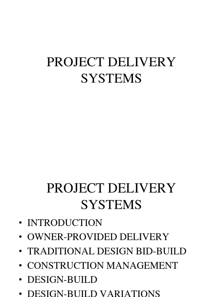 Project Delivery Systems | PDF