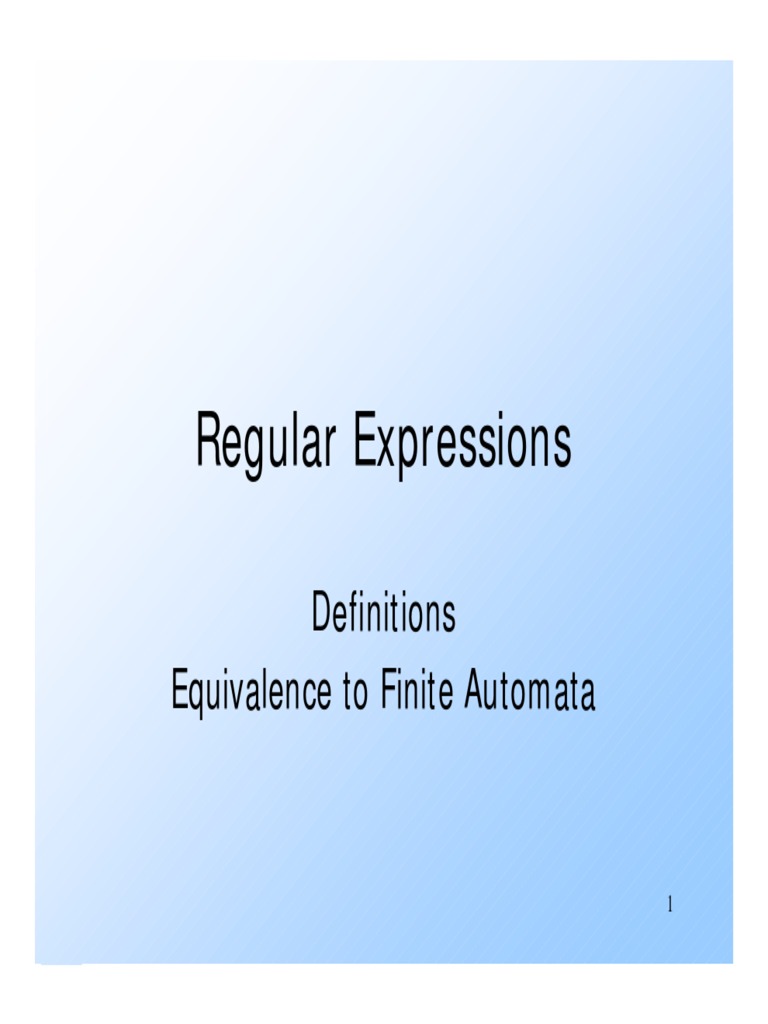 Regular Expression | PDF | Automata Theory | Regular Expression