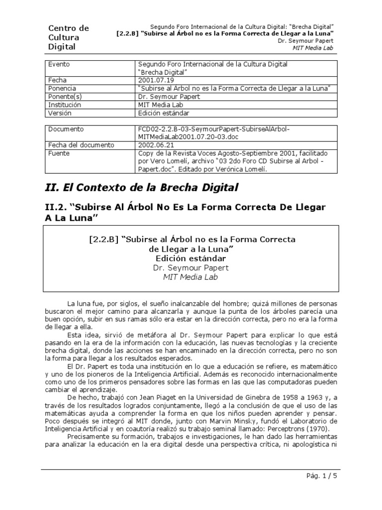 Seymour Paper T | PDF | Aprendizaje | Conocimiento
