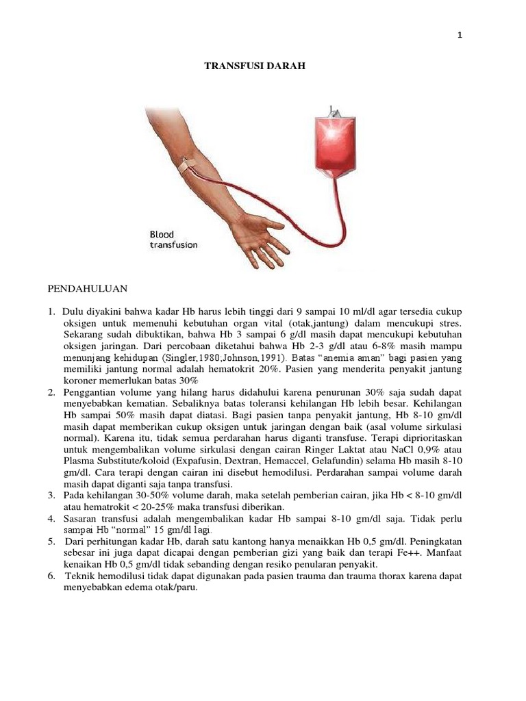 Rumus Perhitungan Darah Untuk Transfusi