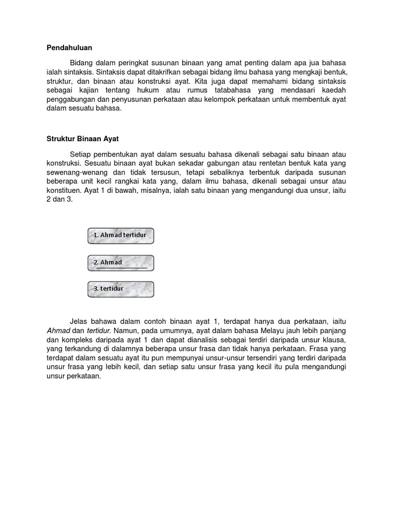 Bentuk, Struktur Dan Binaan Ayat | PDF