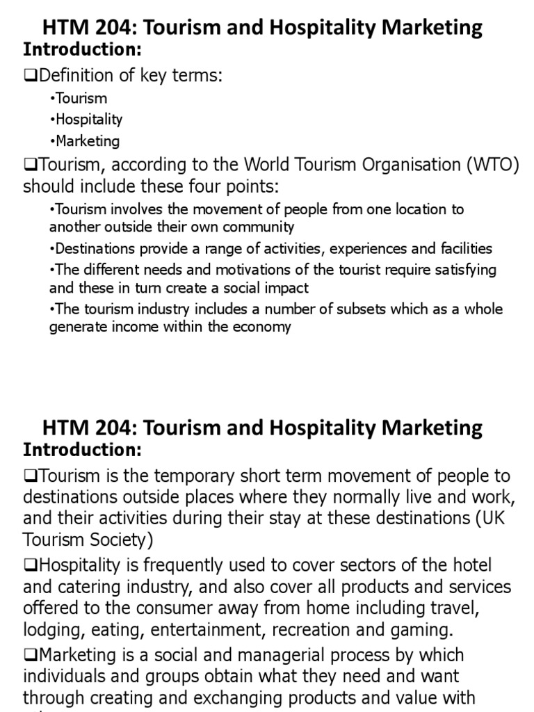 Lecture Note On Hospitality and Tourism Marketing | PDF | Tourism ...