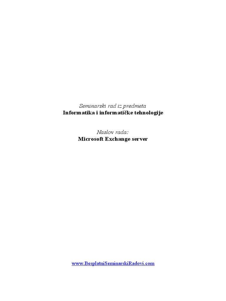 Microsoft Exchange Server | PDF