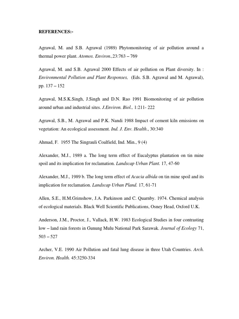Assessing the Impacts of Air Pollution on Vegetation Through ...