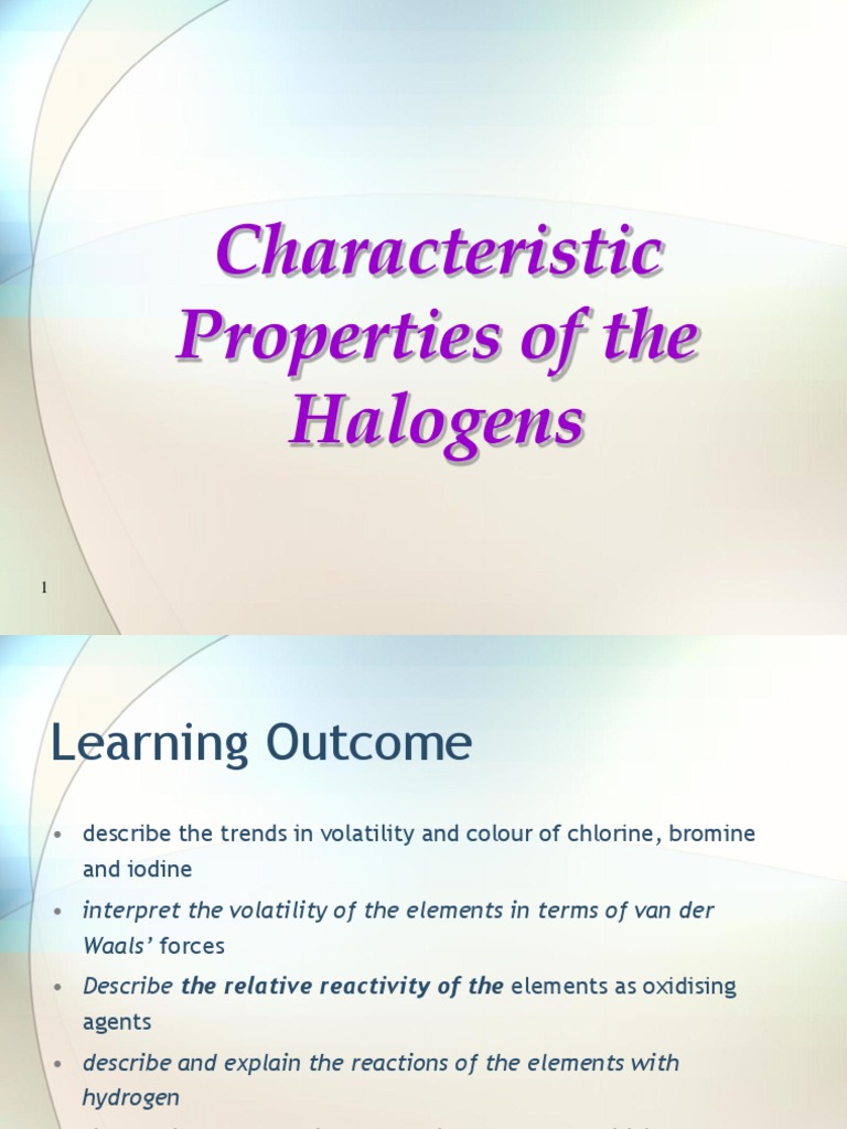 Halogens Power Point Notes | PDF | Chlorine | Iodine