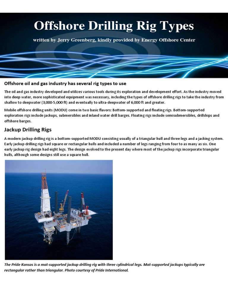 428434-Offshore Drilling Rig Types | PDF | Offshore Drilling | Drilling Rig