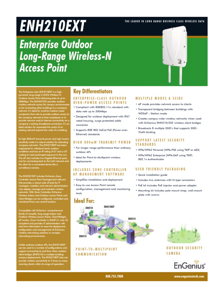ENH210EXT_DataSheet | Wireless Lan | Wireless Access Point