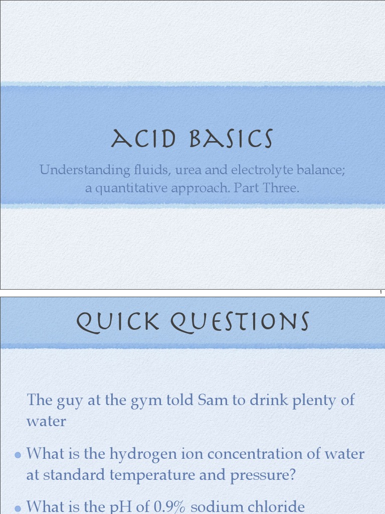 3-Acid Basics | PDF | Ph | Sodium