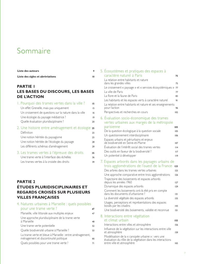 Trames vertes urbaines : enjeux et études | PDF | Infrastructure verte ...