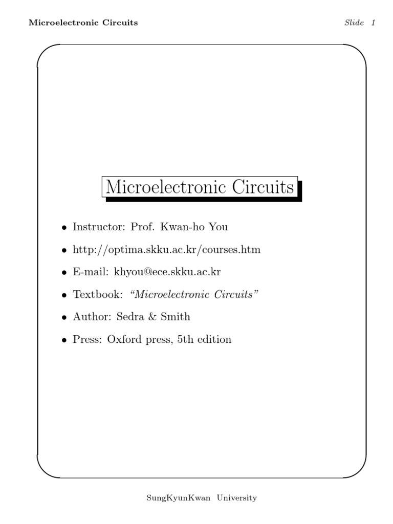 Microelectronic Circuits Pdf Amplifier Field Effect Transistor