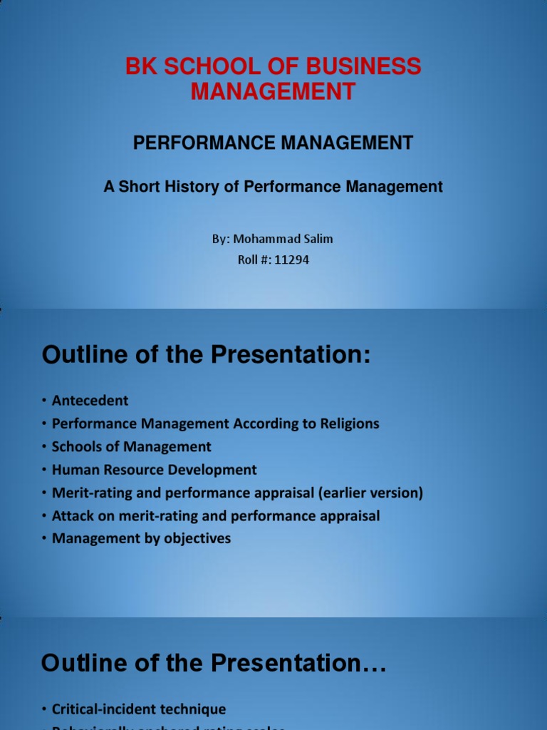 A Short History of Performance Management V1 | PDF | Performance ...