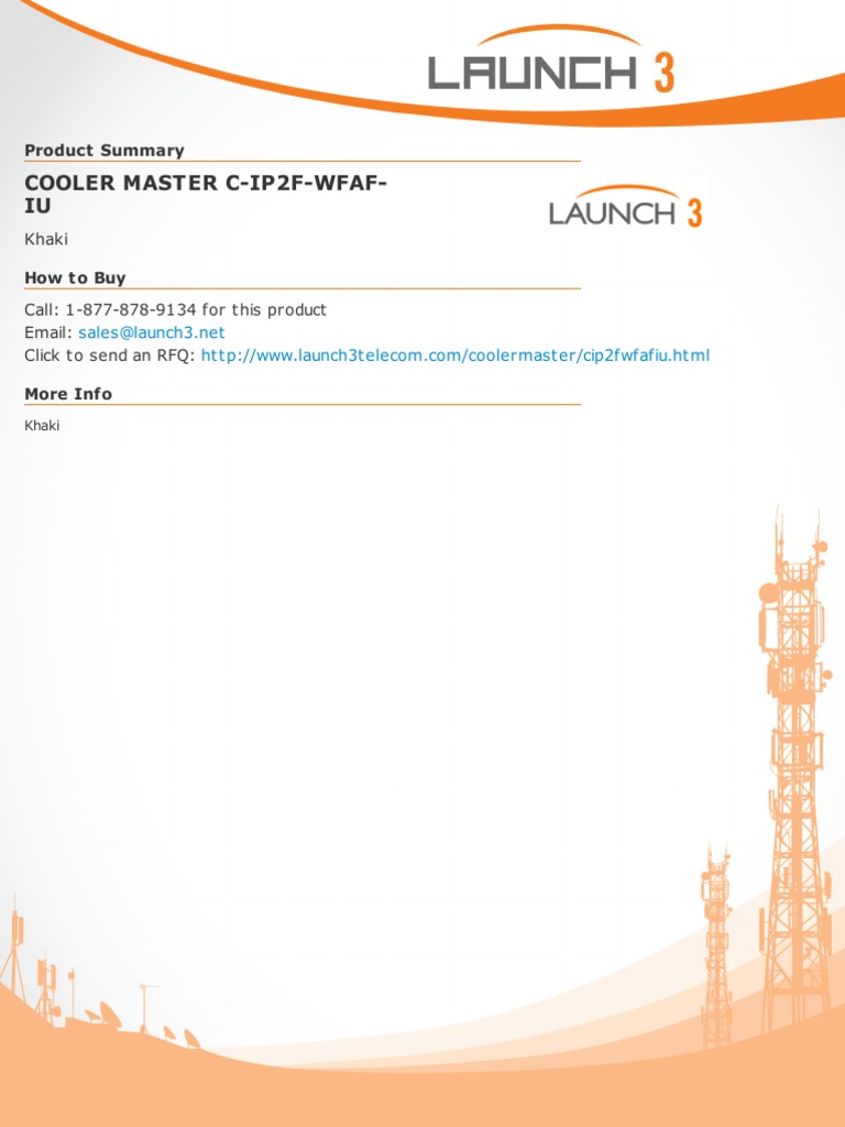 Cooler Master C-Ip2F-Wfaf-IU: Product Summary | PDF | Networks ...