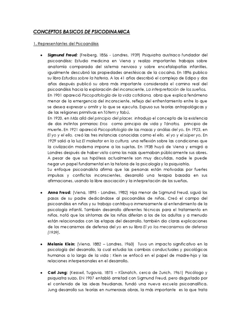 Conceptos Basicos de Psicoanalisis | PDF | Psicoanálisis | Carné de identidad