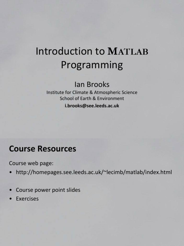 Introduction To Programming Atlab Pdf Matrix Mathematics Matlab