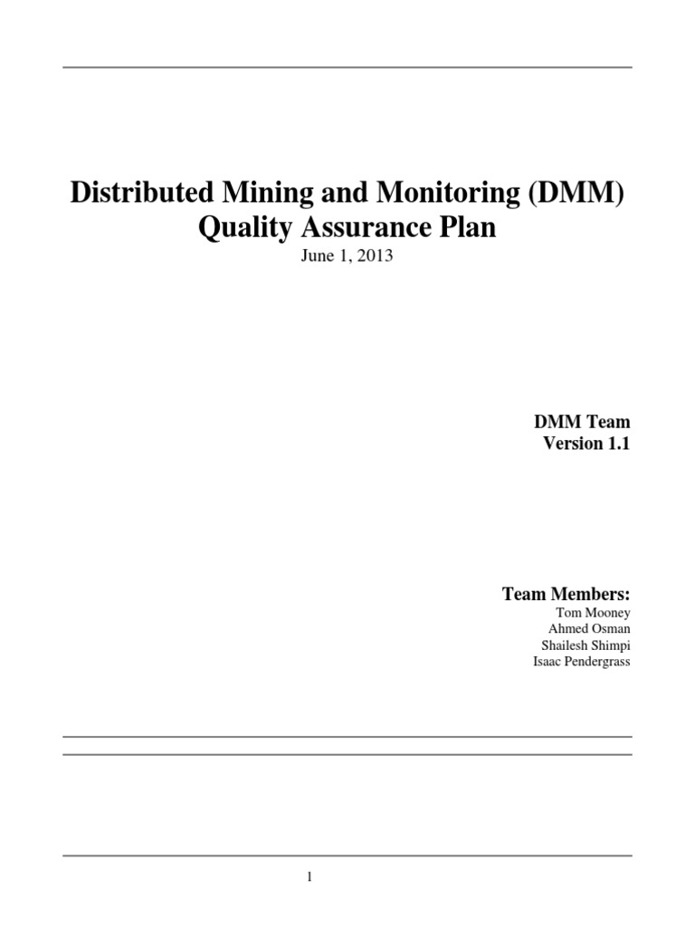 Qa Plan Pdf Quality Assurance Unit Testing