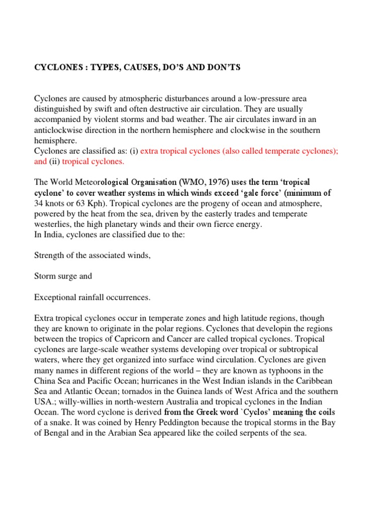 Cyclone - Types and Causes-Rahul | PDF | Tropical Cyclones | Storms