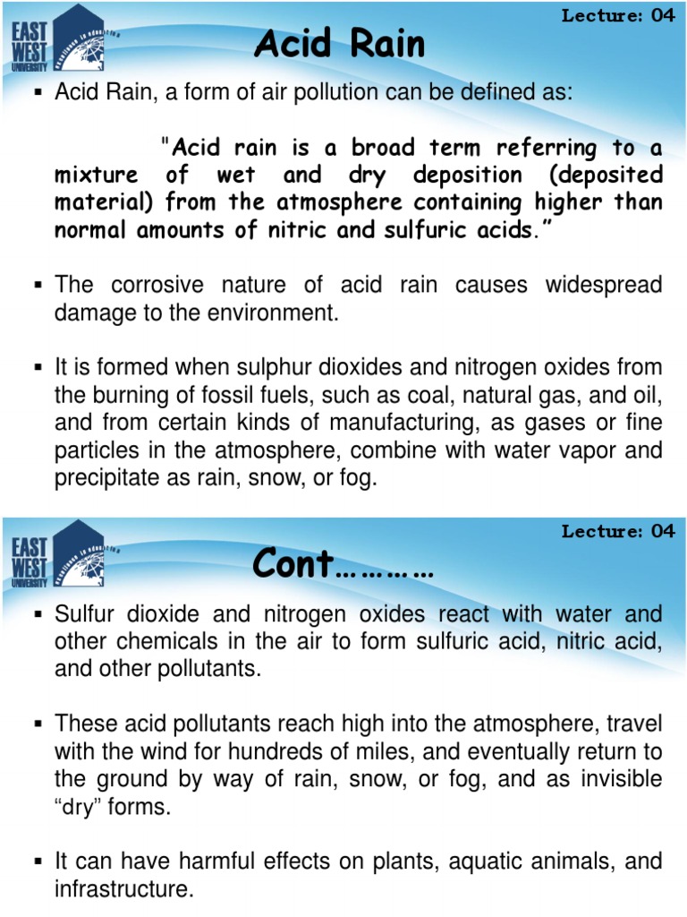 Acid Rain | PDF | Sulfur | Combustion