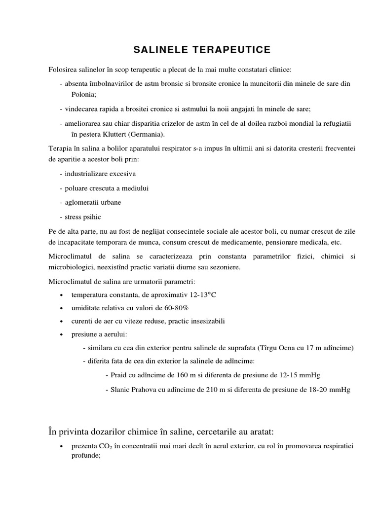 Saline Terapeutice Balneo BFT | PDF