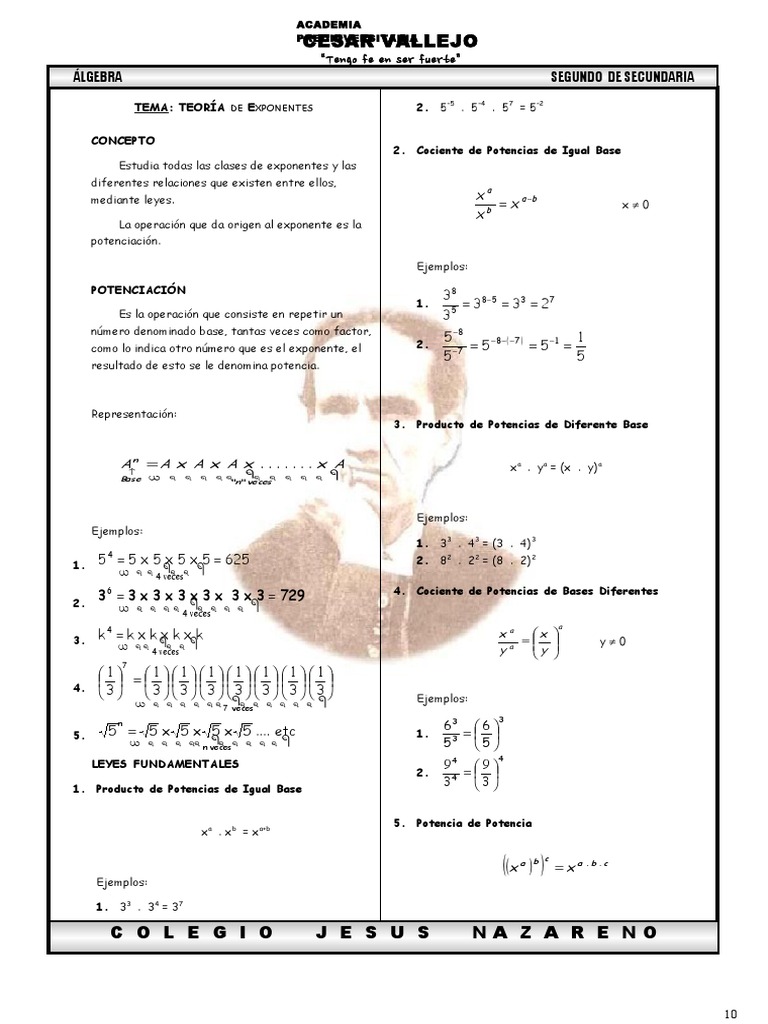Libro 2° Algebra | PDF | División (Matemáticas) | Exponenciación