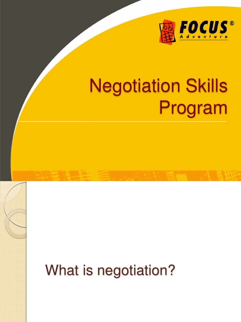 Negotiation Skills Workshop | PDF | Negotiation | Psychological Concepts