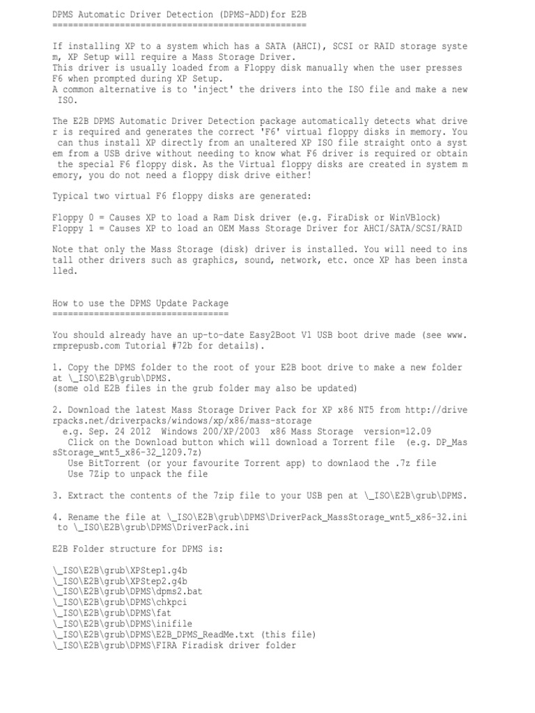 E2b Dpms2 Readme | PDF | Windows Xp | Computer File