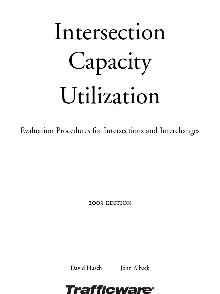 Intersection Capacity Utilization | PDF | Road Transport ...