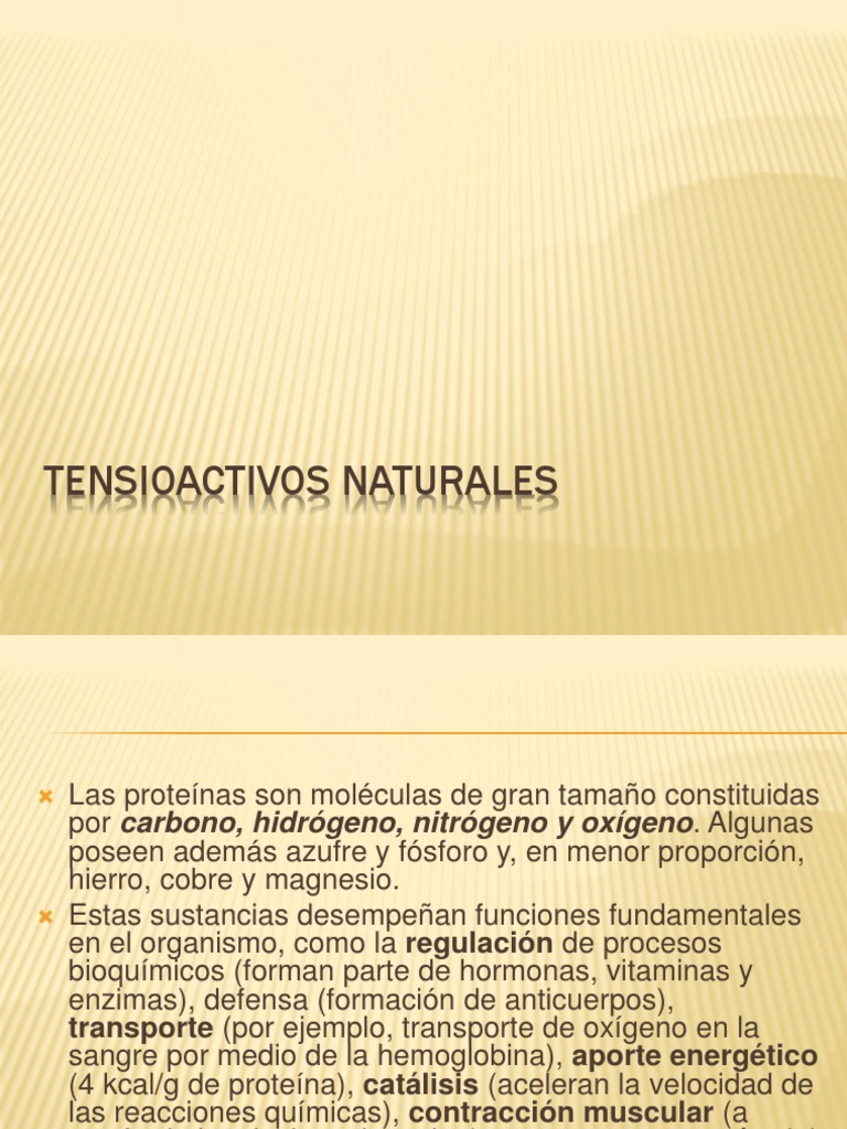 Tensioactivos Naturales | PDF | Emulsión | Proteínas