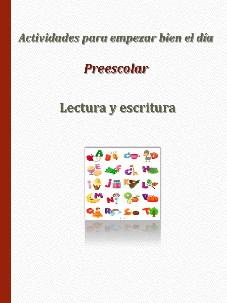 Actividades para Empezar Bien El Día. Lectura Escritura. Preescolar ...