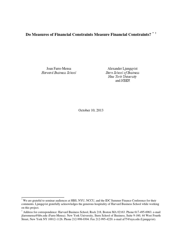 Do Measures of Financial Constraints Measure Financial Constraints ...