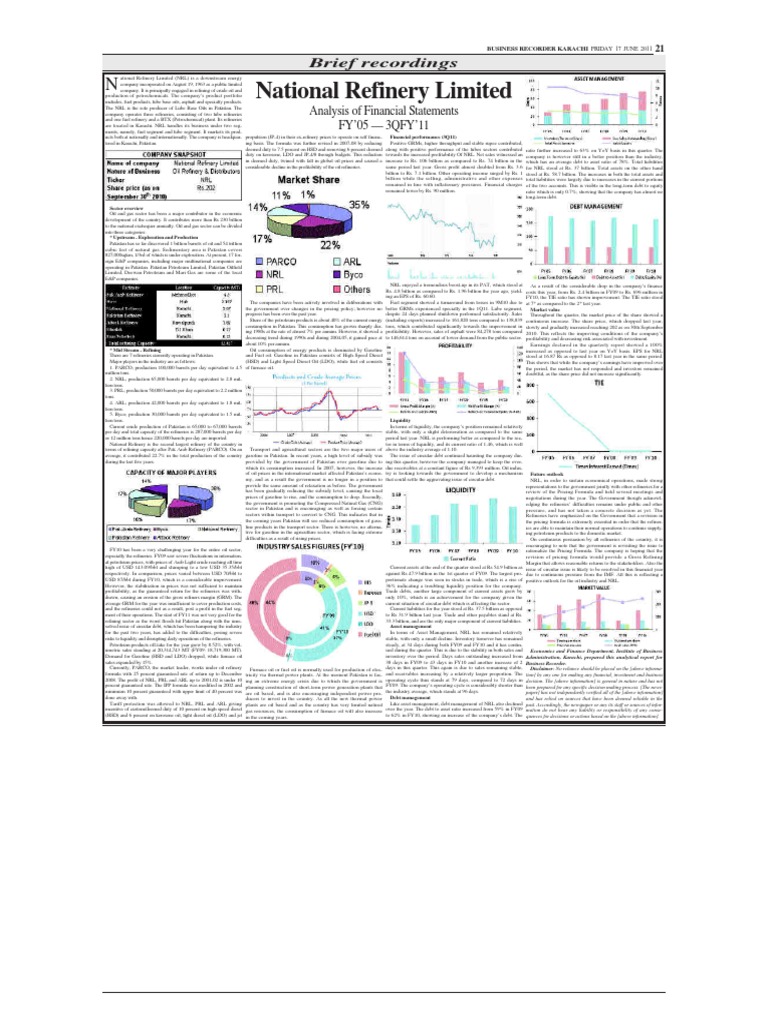 National Refinery Limited: Brief Recordings | PDF | Oil Refinery ...