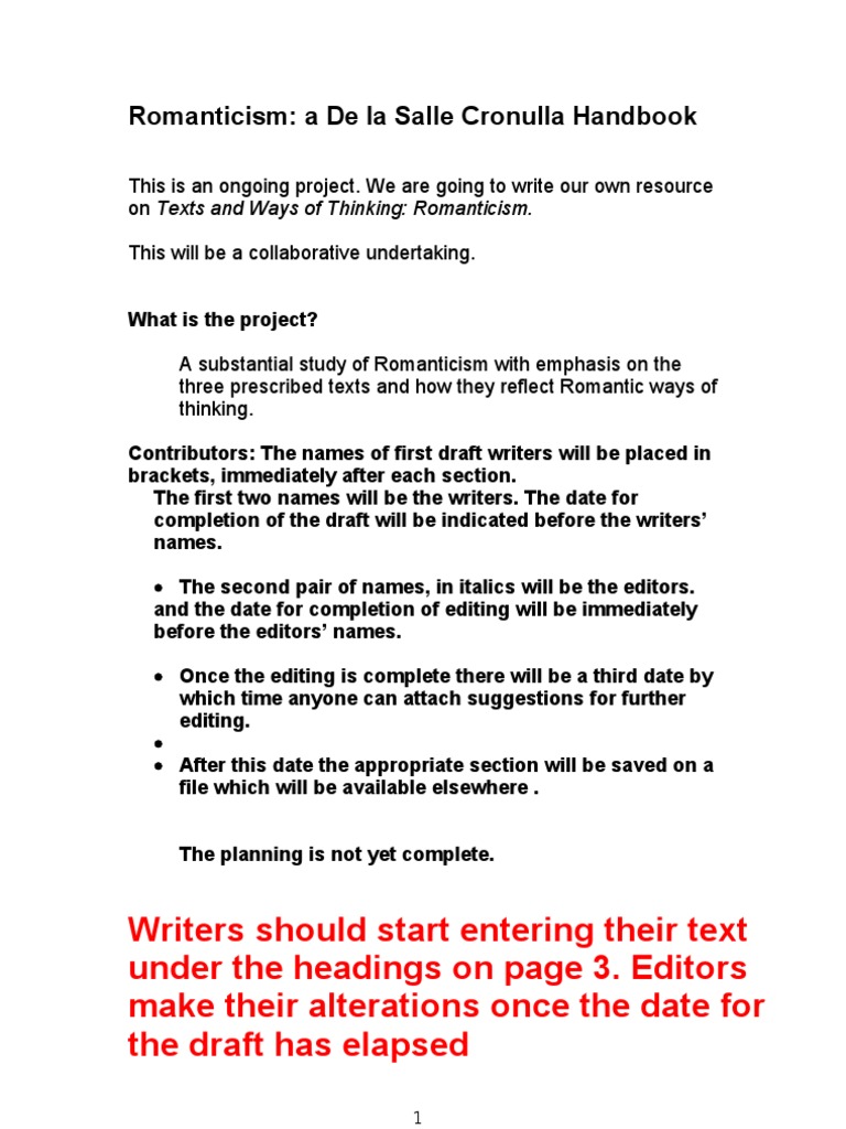 Romanticism. Project | PDF | Romanticism | Poetry