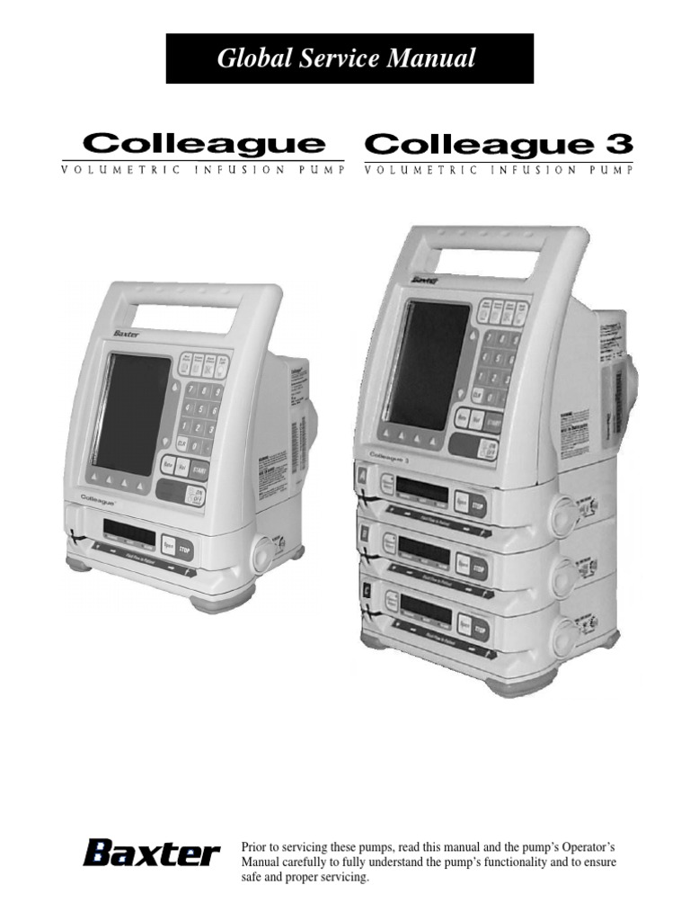 Baxter Colleague - Service Manual | PDF | Intravenous Therapy | Pump