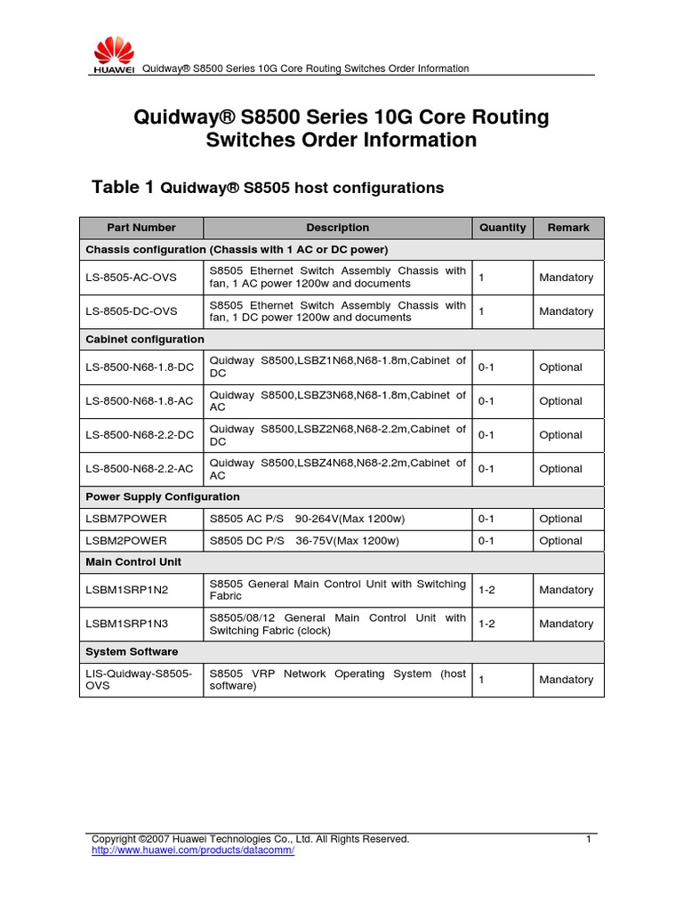 Quidway - S - Series (8500) INTERFACES PDF | PDF