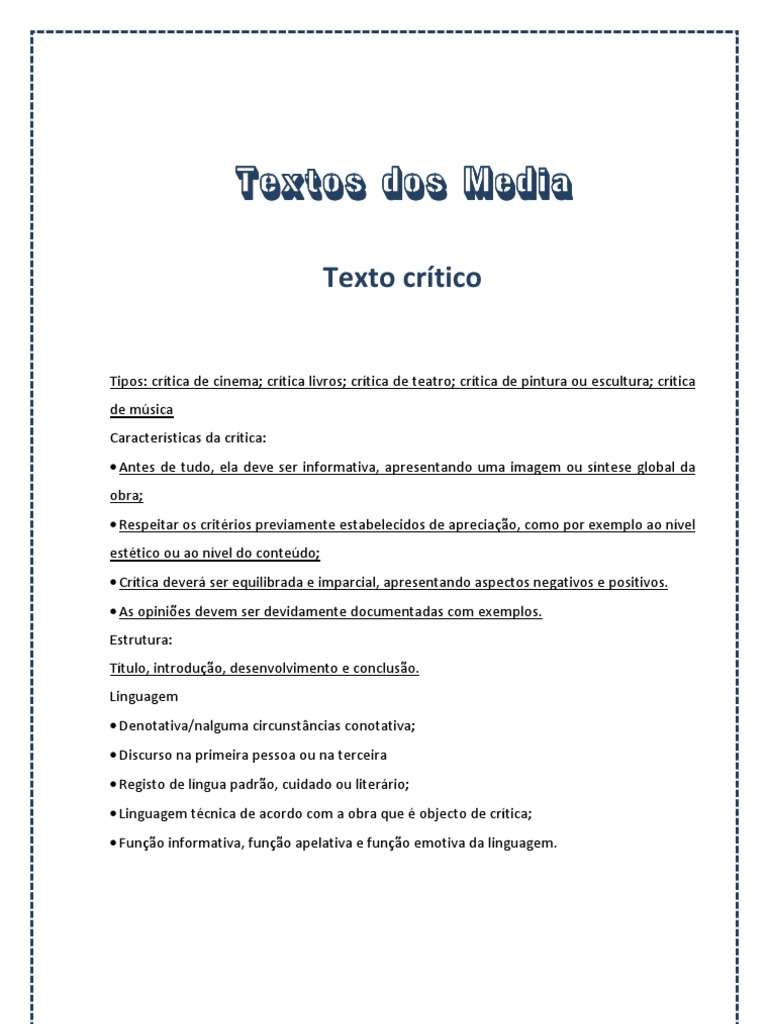 textos-dos-media - Texto Crítico