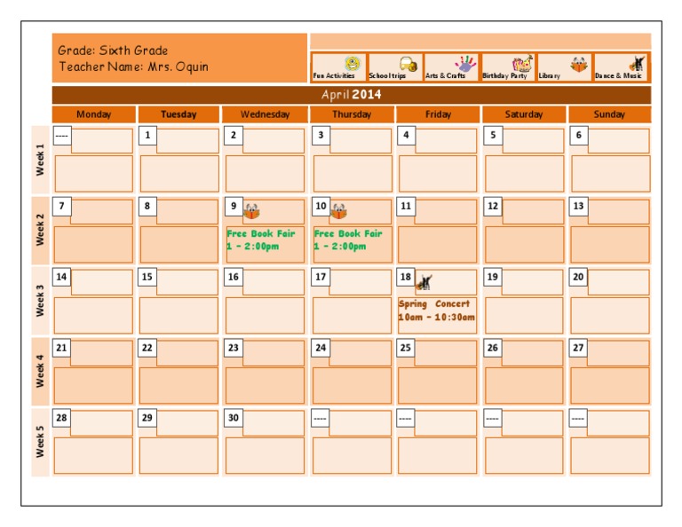 April Calendar | PDF