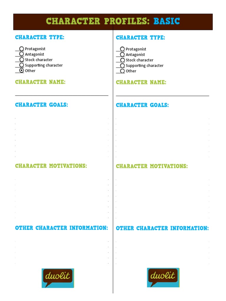 Basic Character Profiles | PDF