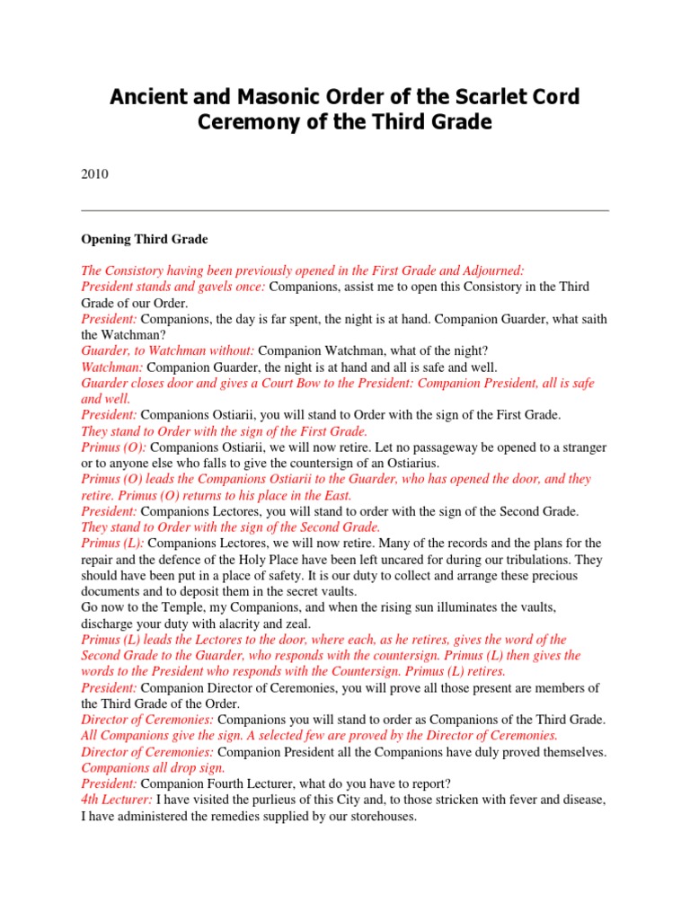 Ancient and Masonic Order of The Scarlet Cord 3 | PDF | Alexander The ...