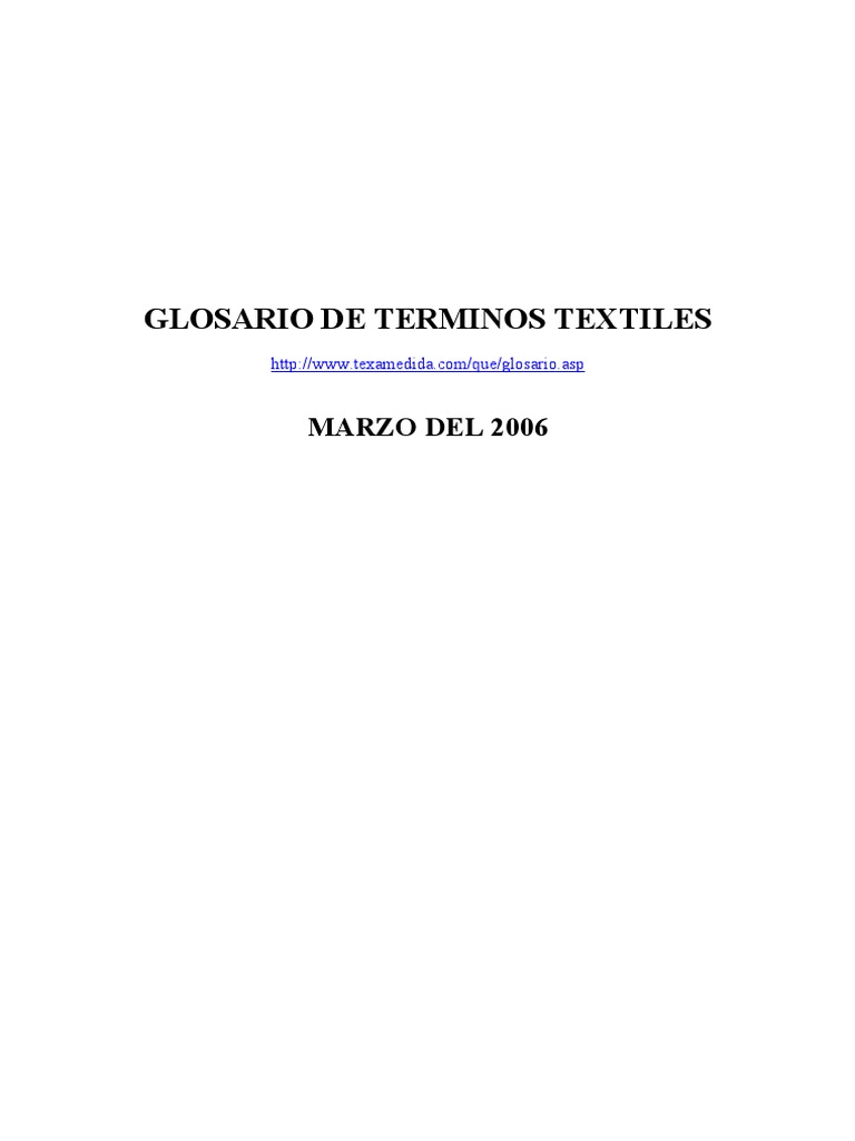 Glosario de Terminos Textiles | PDF | Textiles | Algodón