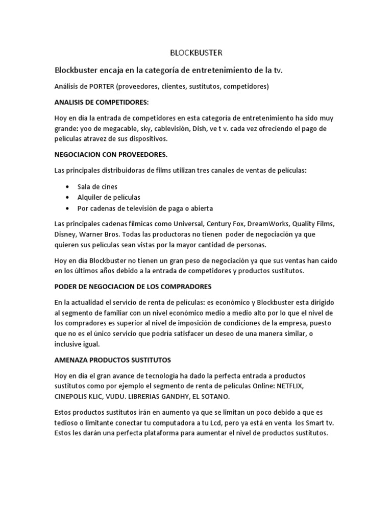 Blockbuster | PDF | Televisión | Netflix