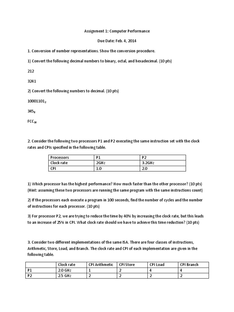 Assignment 1 | Download Free PDF | Central Processing Unit ...