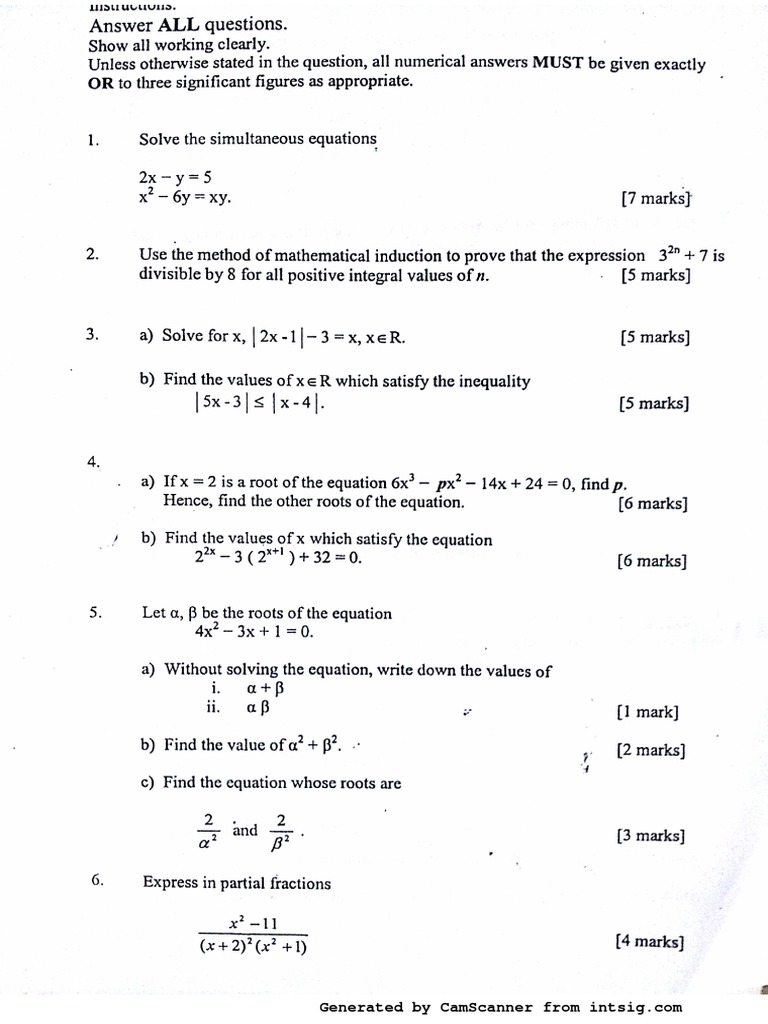 Sample Pure Math Module 1 Internal Assessment | PDF