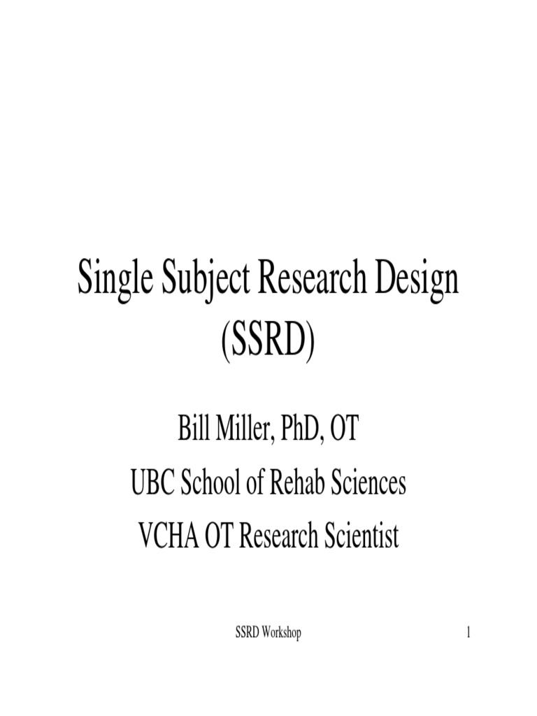 Single Subject Research Design Example