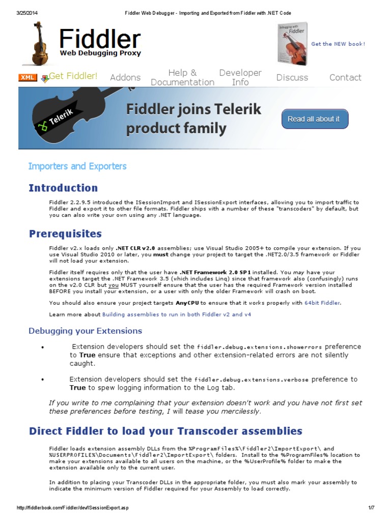 Fiddler Web Debugger - Importing and Exported From Fiddler | PDF | Tab (Gui) | Microsoft Visual ...