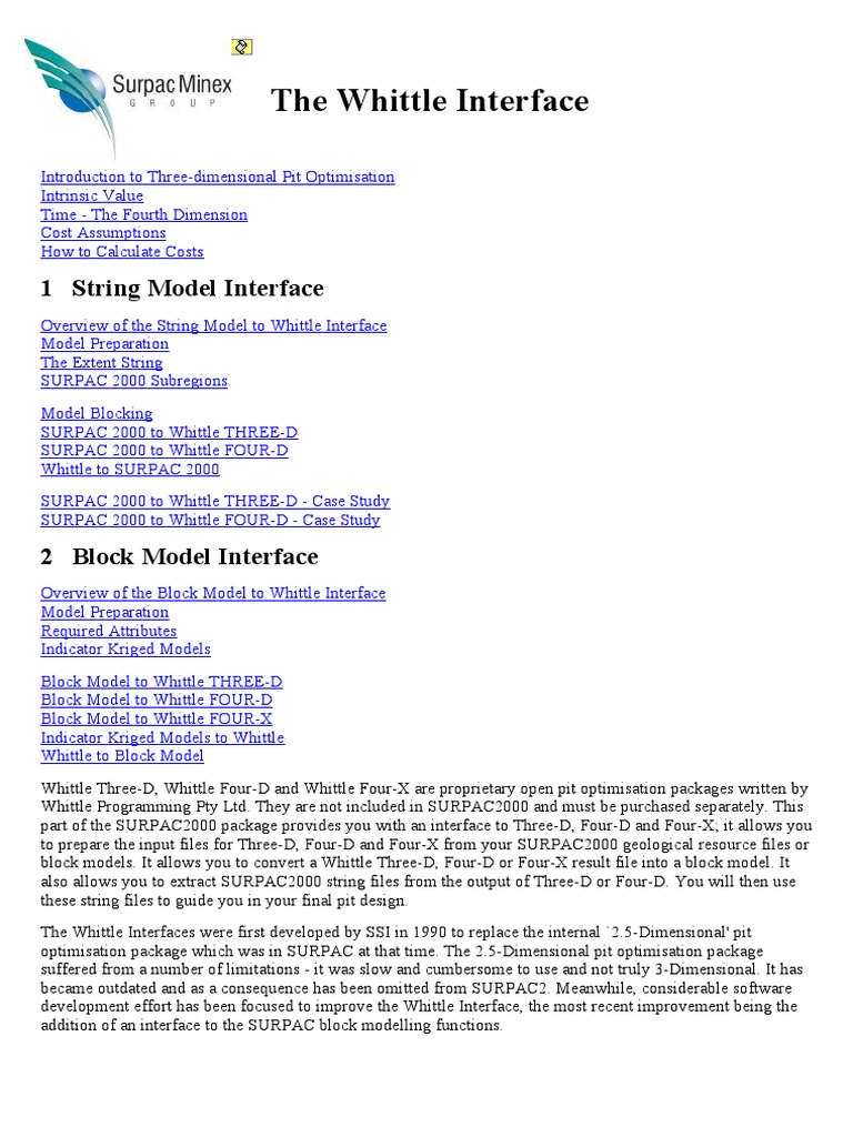 The Whittle Interface | PDF | Mathematical Optimization | Mining