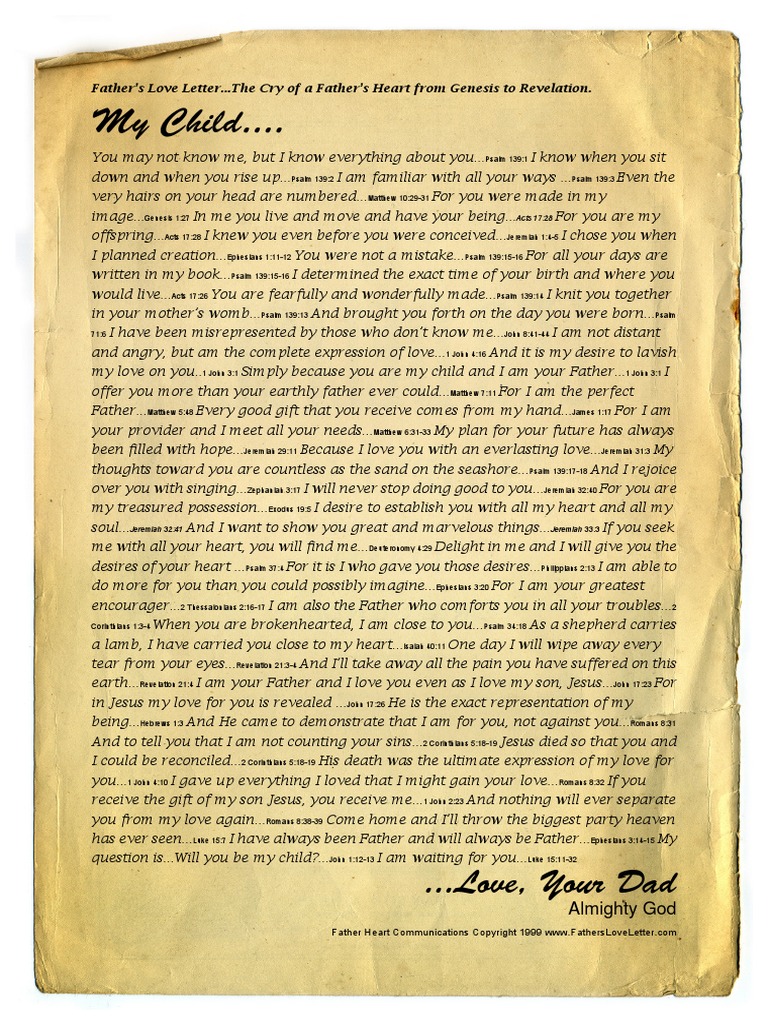 Fathers Love Letter To You | Download Free PDF | Religious Texts | Jesus
