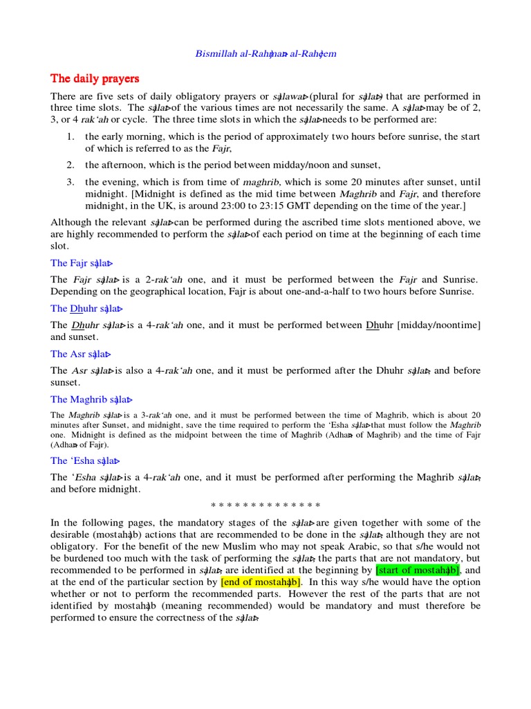 Shia Prayer Procedure | PDF | Islamic Behaviour And Experience | Salat